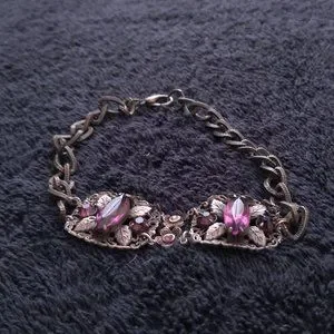 Jurassic | Jewelry | Purple Created Amethyst And Dark Brass Bracelet ...